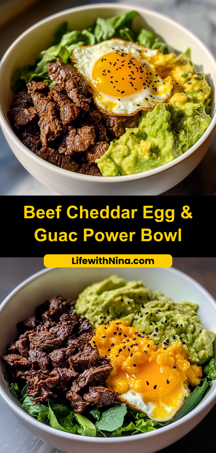 Beef Cheddar Egg & Guac Power Bowl