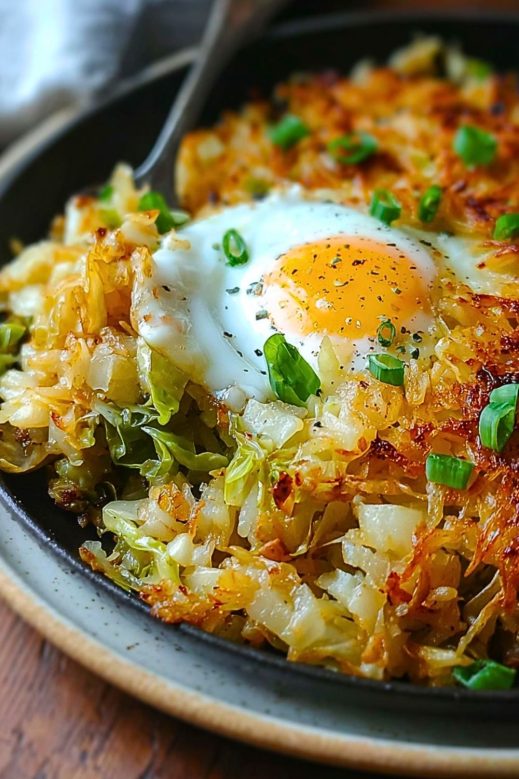 Irish Cheddar & Cabbage Hash Brown Skillet