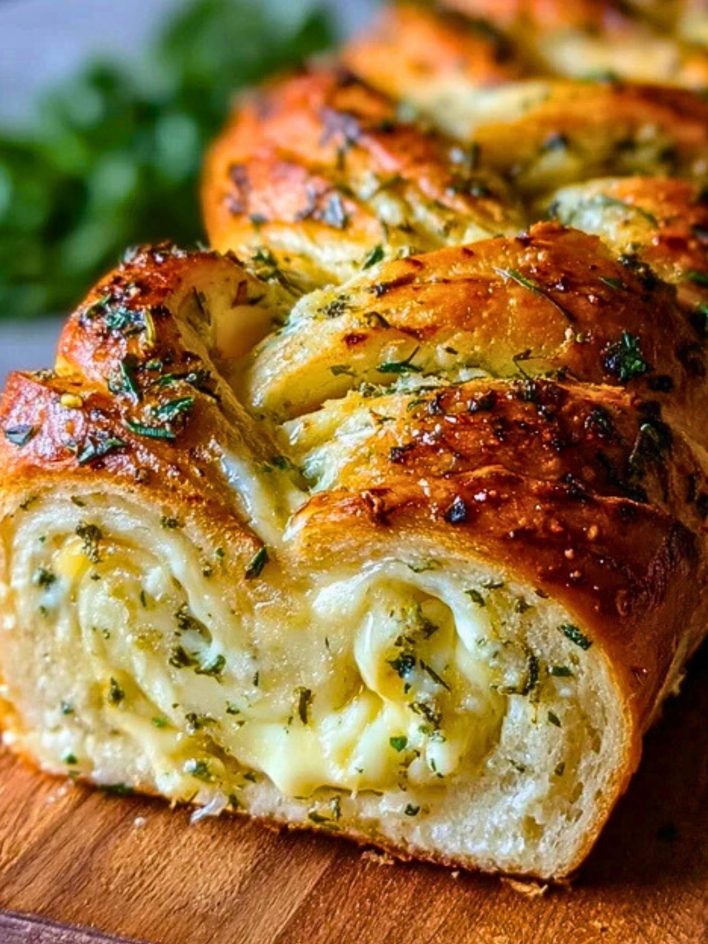Swirled Garlic Herb And Cheese Bread