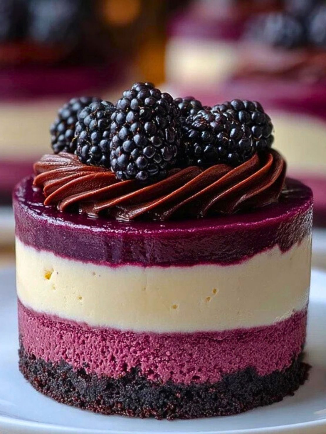 Blackberry Red Velvet Cheesecake
