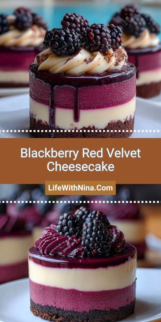 Blackberry Red Velvet Cheesecake