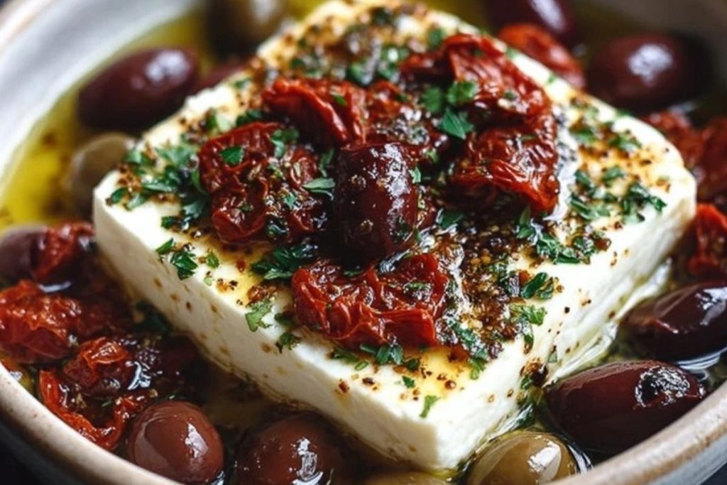 Mediterranean Baked Feta with Olives & Sun-Dried Tomatoes