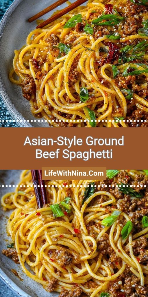 Asian-Style Ground Beef Spaghetti