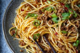 Asian-Style Ground Beef Spaghetti