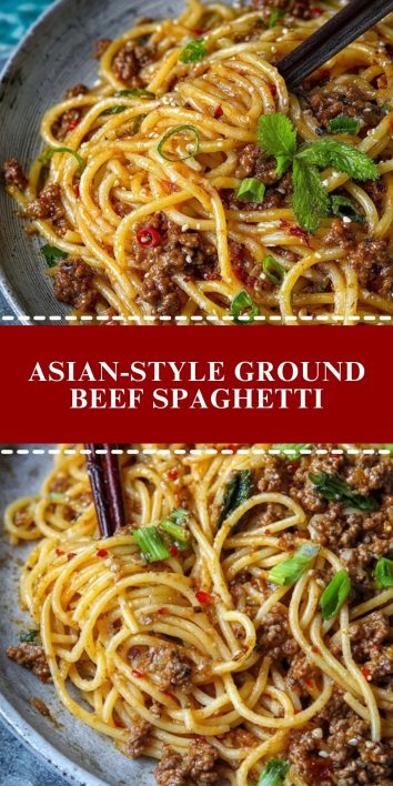 Asian-Style Ground Beef Spaghetti